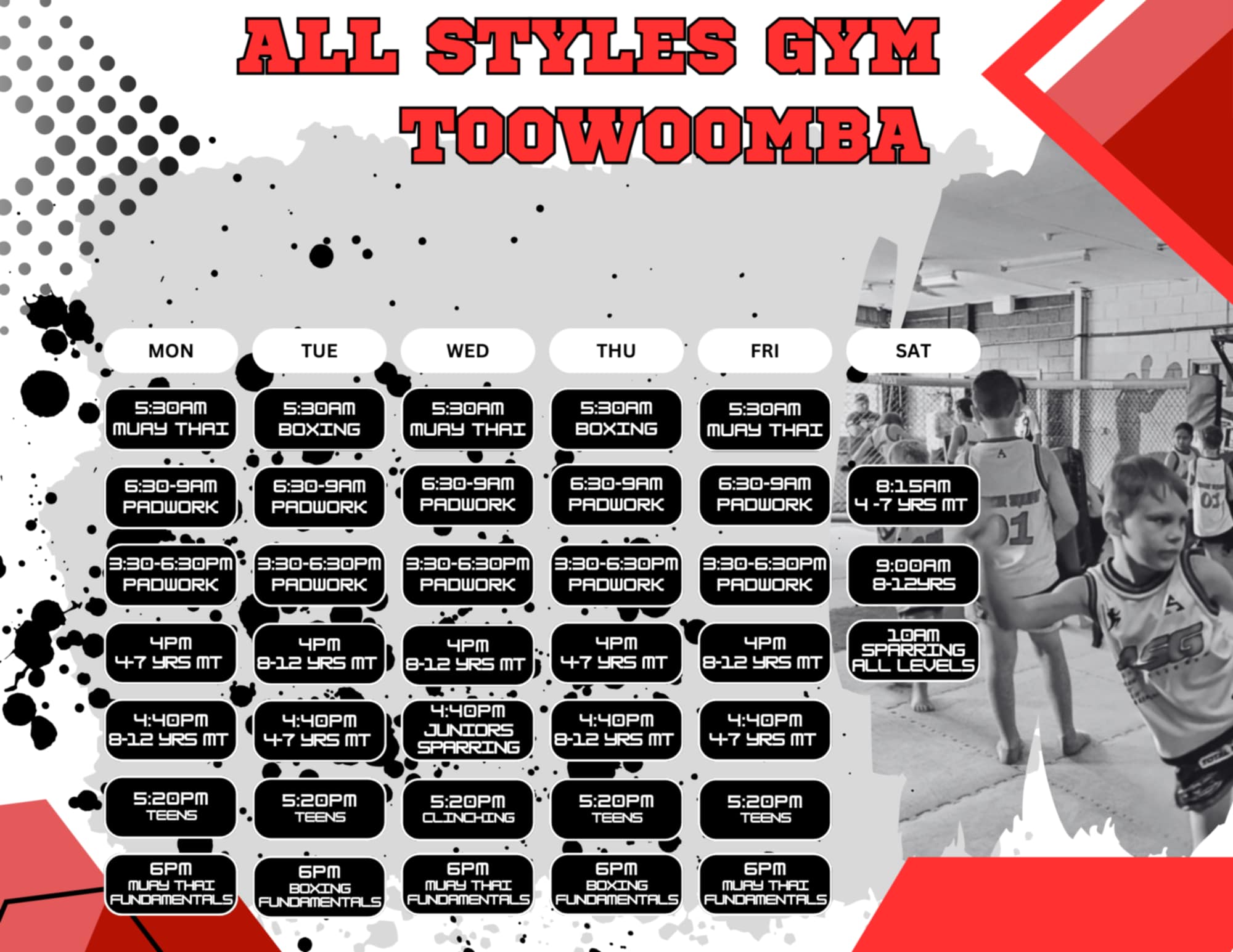 Time Tables - All Styles Gym